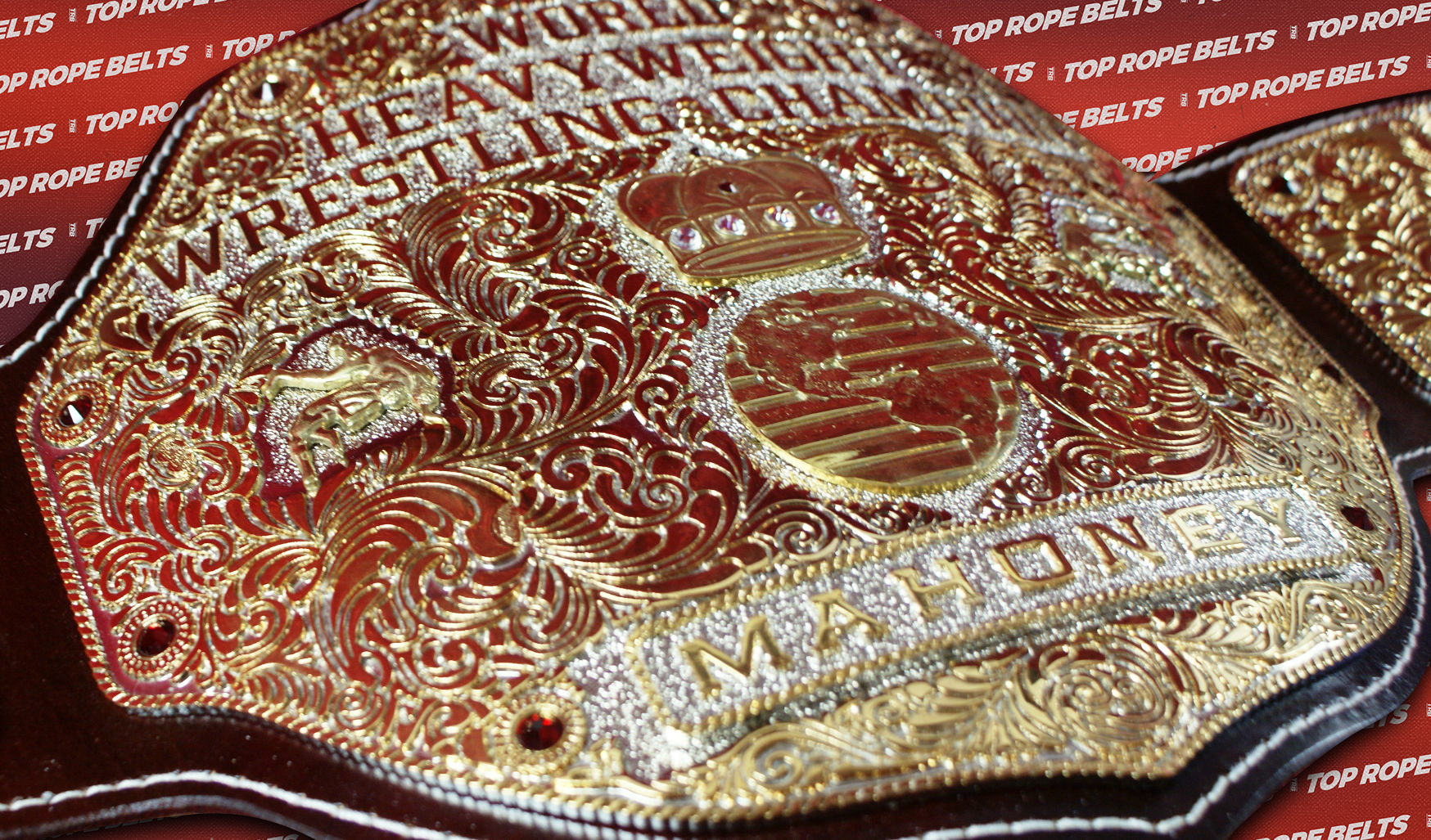 Textured 90’s Style Big Gold Championship Belt | Top Rope Belts